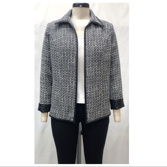 Norm Thompson | Jackets & Coats | Norm Thompson Black White Open Front ...